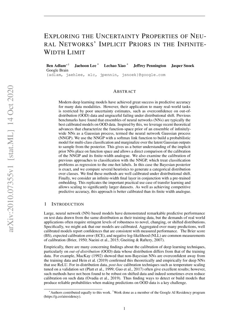 Exploring the Uncertainty Properties of Neural Networks' Implicit Priors in the Infinite-Width ...