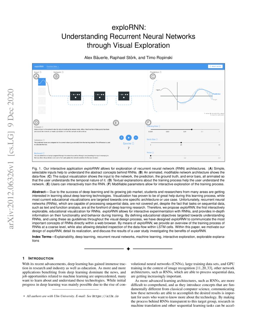 exploRNN: Understanding Recurrent Neural Networks through Visual Exploration | DeepAI