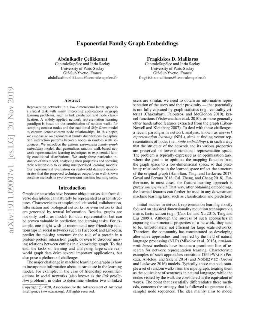 Exponential Family Graph Embeddings | DeepAI