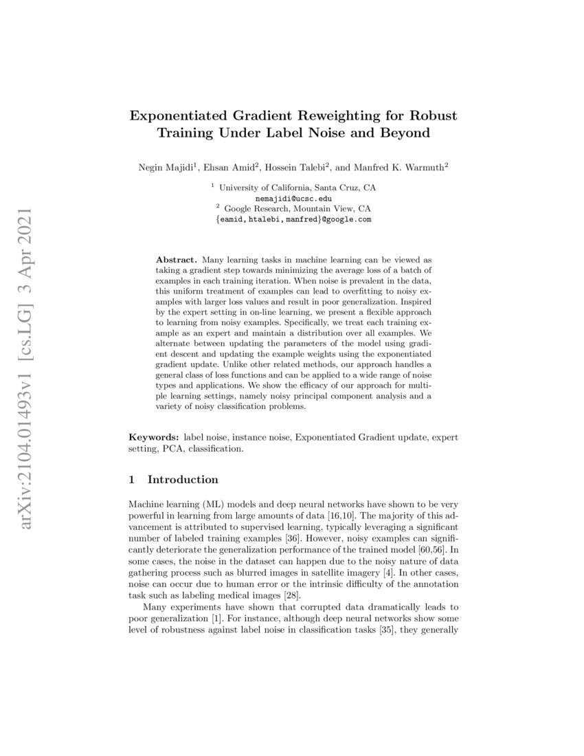 Exponentiated Gradient Reweighting for Robust Training Under Label ...