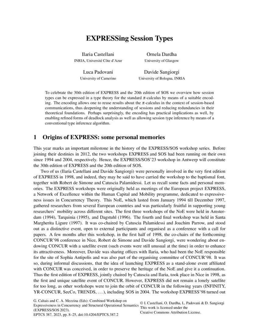 EXPRESSing Session Types | DeepAI