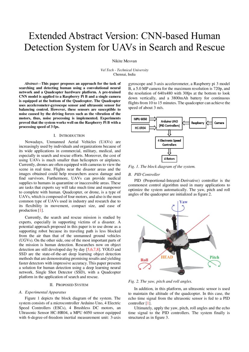 Extended Abstract Version: CNN-based Human Detection System for UAVs in ...