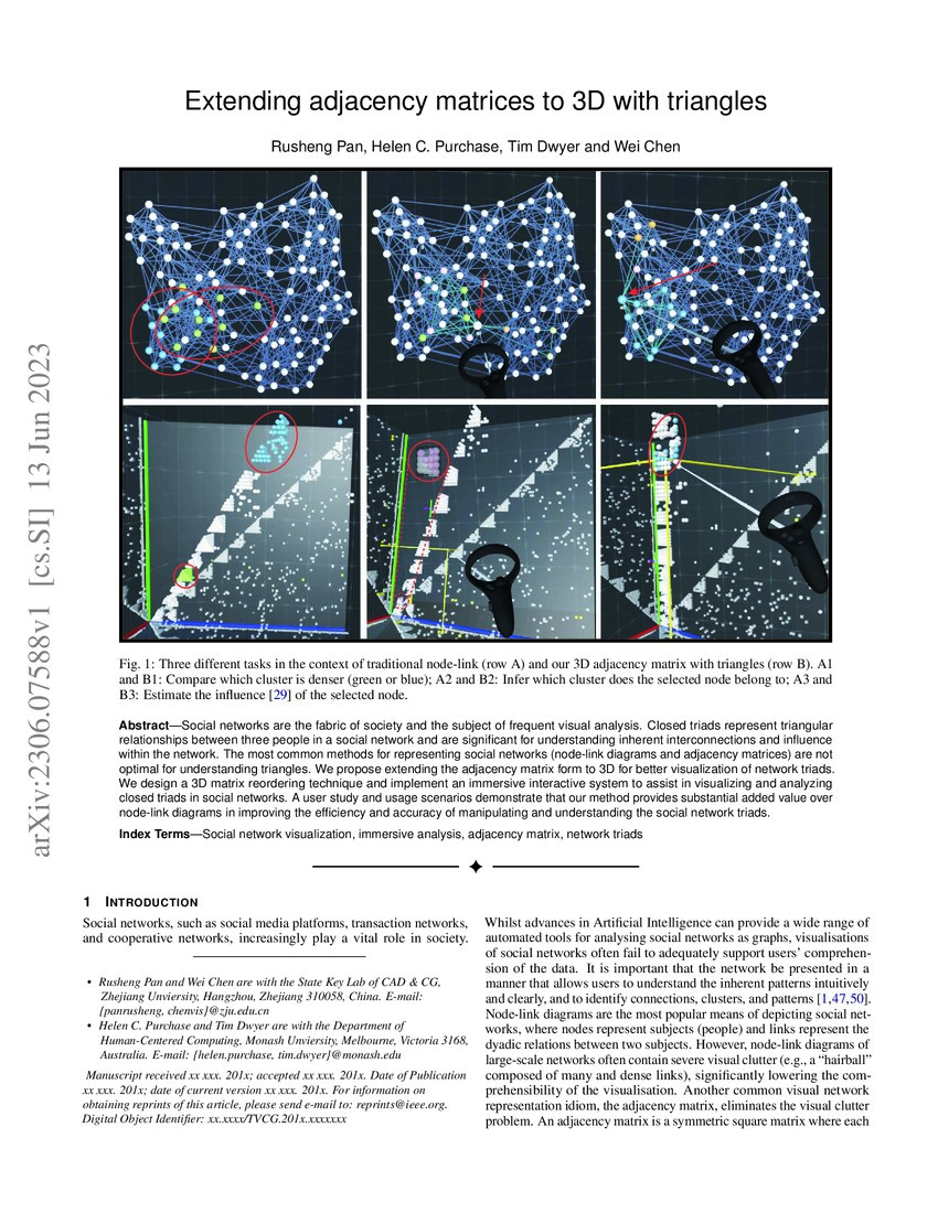 Extending adjacency matrices to 3D with triangles | DeepAI