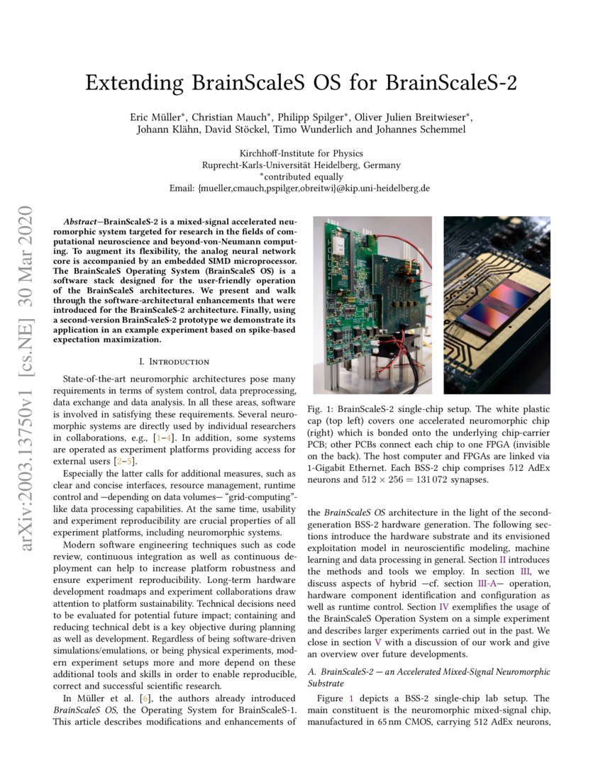 Extending BrainScaleS OS for BrainScaleS-2 | DeepAI