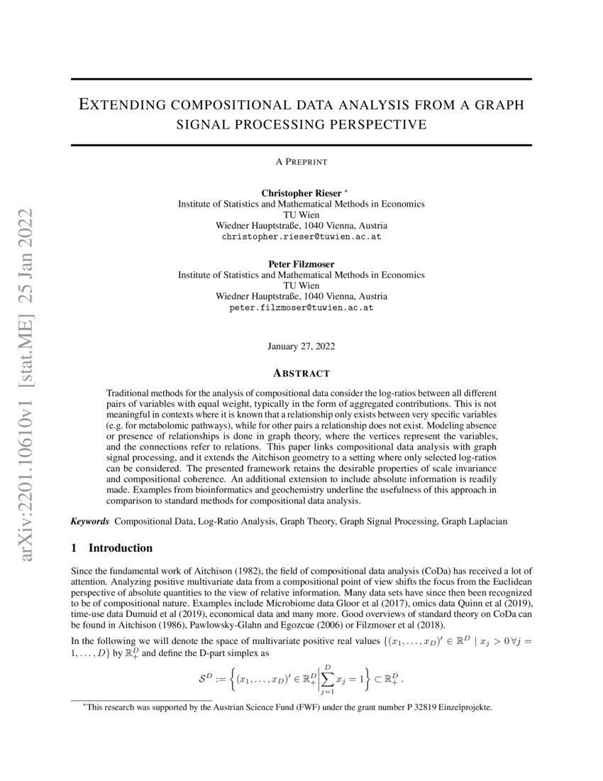 Extending Compositional Data Analysis From A Graph Signal Processing Perspective Deepai