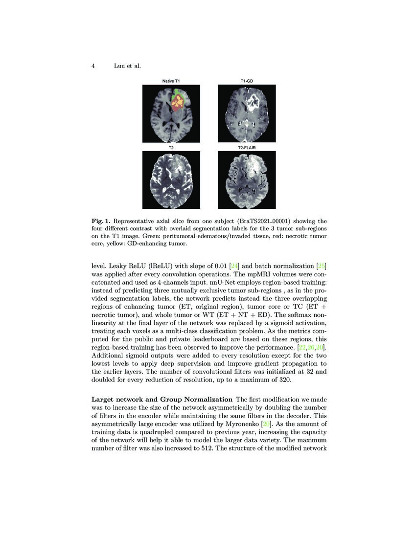 Extending nn-UNet for brain tumor segmentation | DeepAI