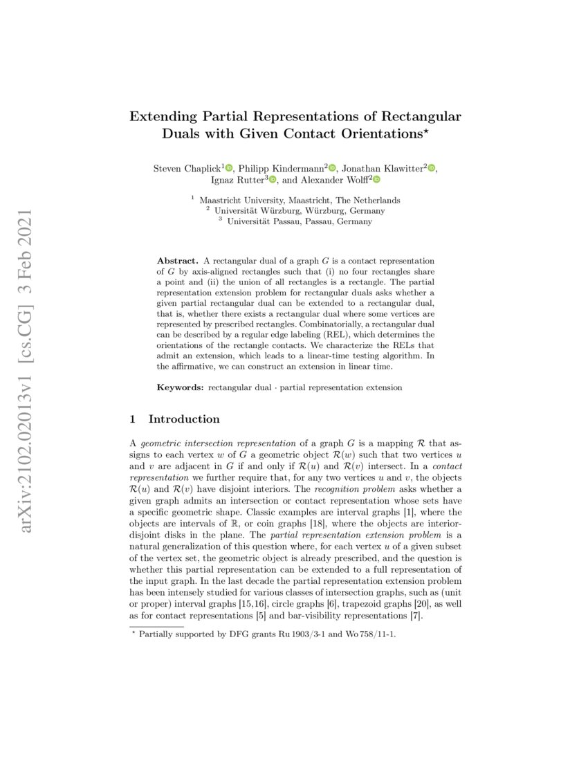 Extending Partial Representations Of Rectangular Duals With Given Contact Orientations Deepai