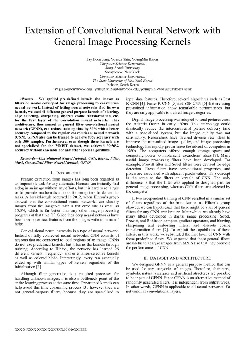 Extension of Convolutional Neural Network with General Image Processing Kernels | DeepAI