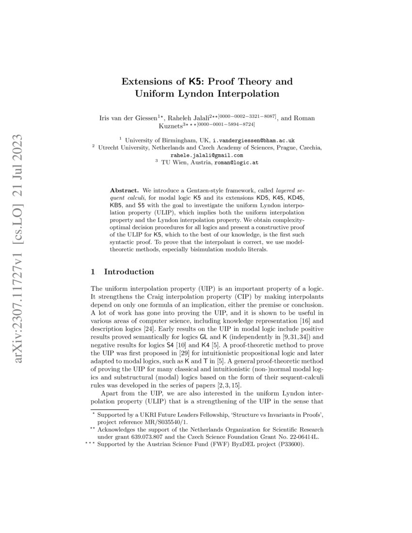 Extensions of K5: Proof Theory and Uniform Lyndon Interpolation | DeepAI
