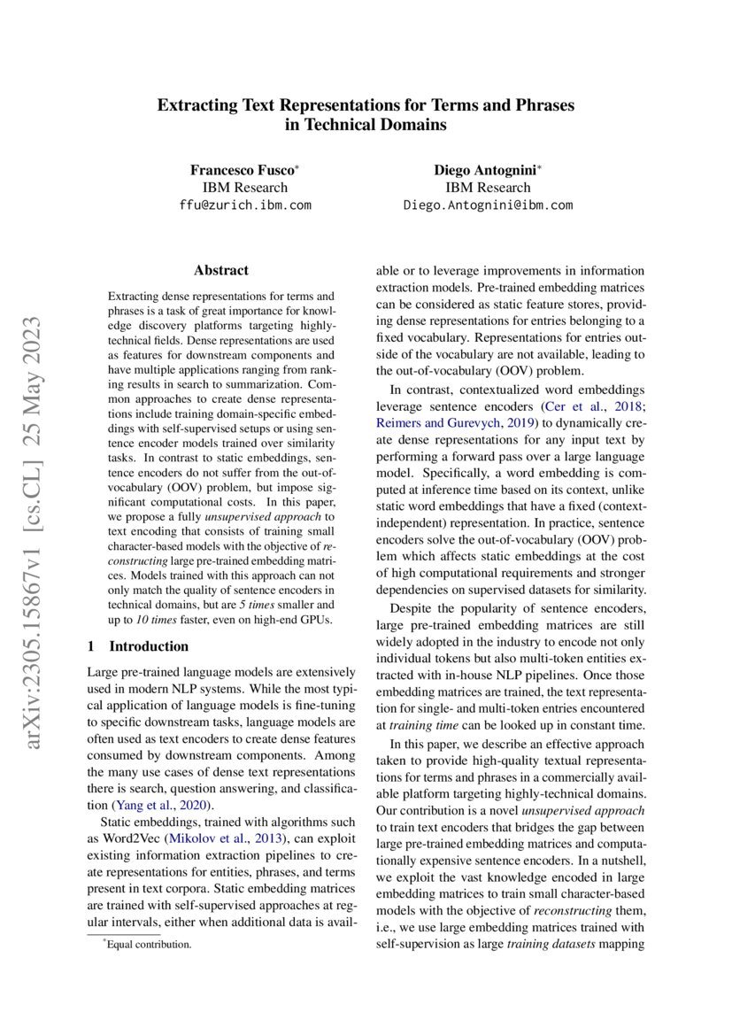 Extracting Text Representations for Terms and Phrases in Technical ...