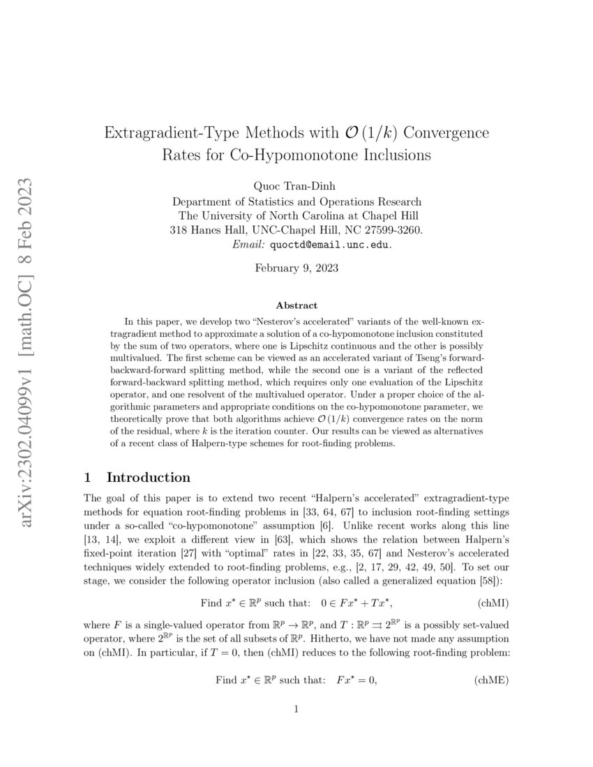 Extragradient Type Methods With 𝒪 1 K Convergence Rates For Co