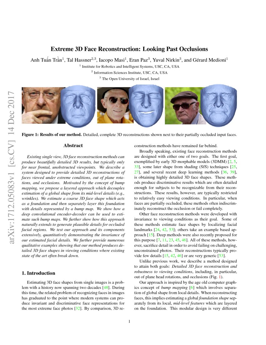 Extreme 3D Face Reconstruction: Looking Past Occlusions | DeepAI