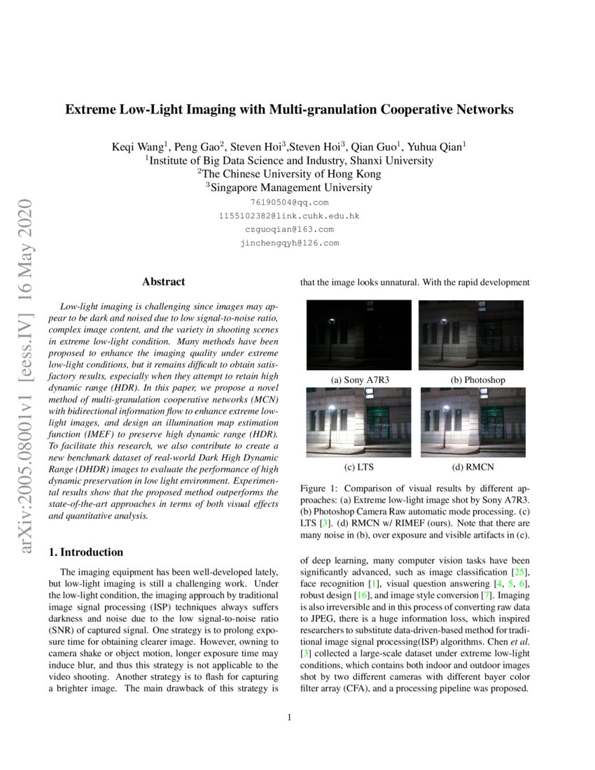 Extreme Low-Light Imaging with Multi-granulation Cooperative Networks ...