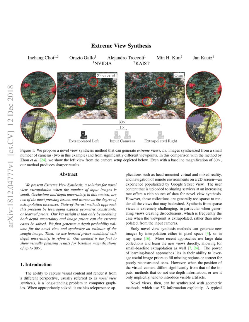 Extreme View Synthesis | DeepAI