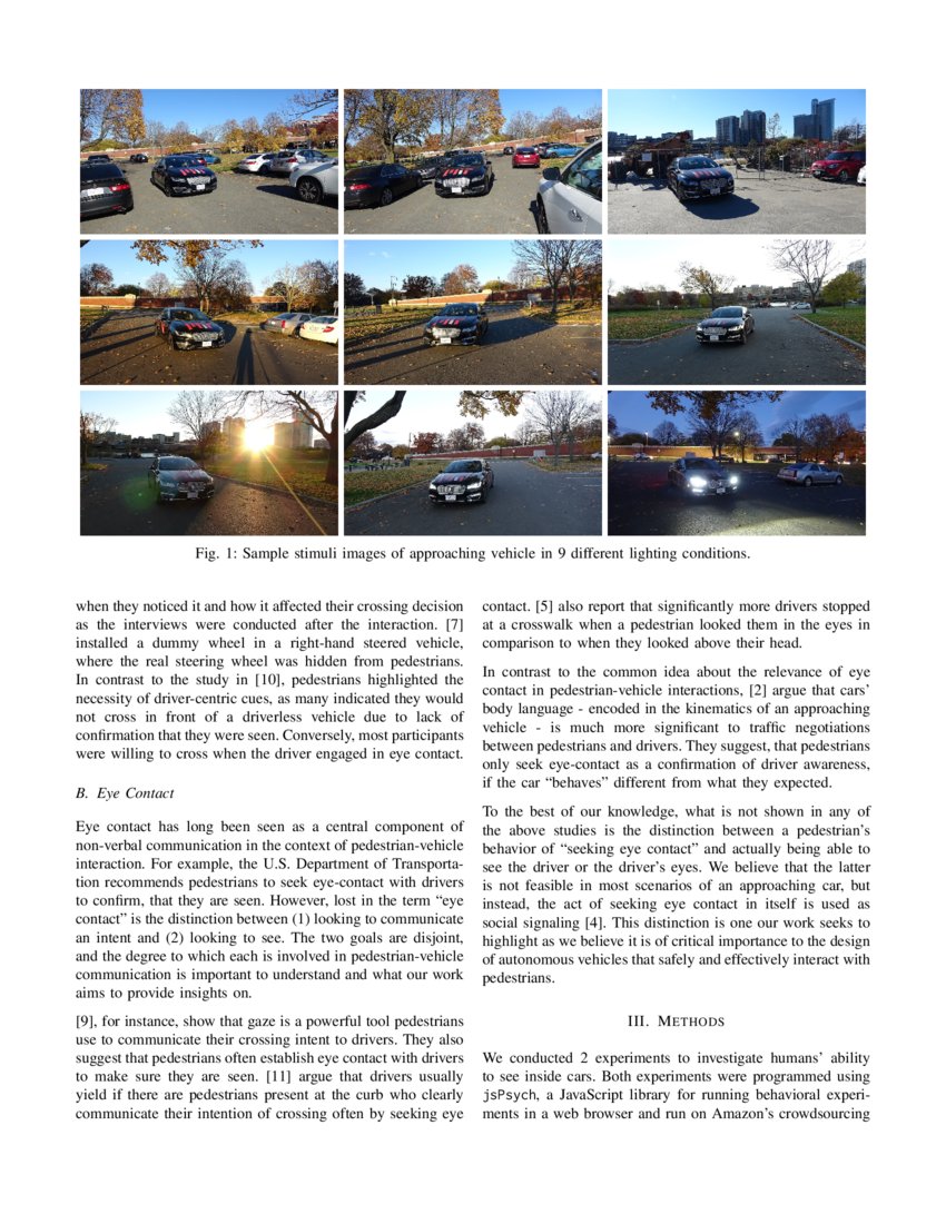 Eye Contact Between Pedestrians and Drivers | DeepAI