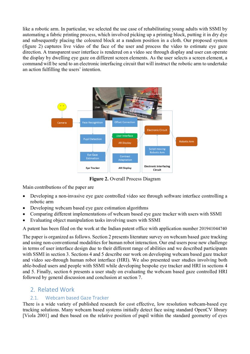 Eye Gaze Controlled Robotic Arm for Persons with SSMI | DeepAI