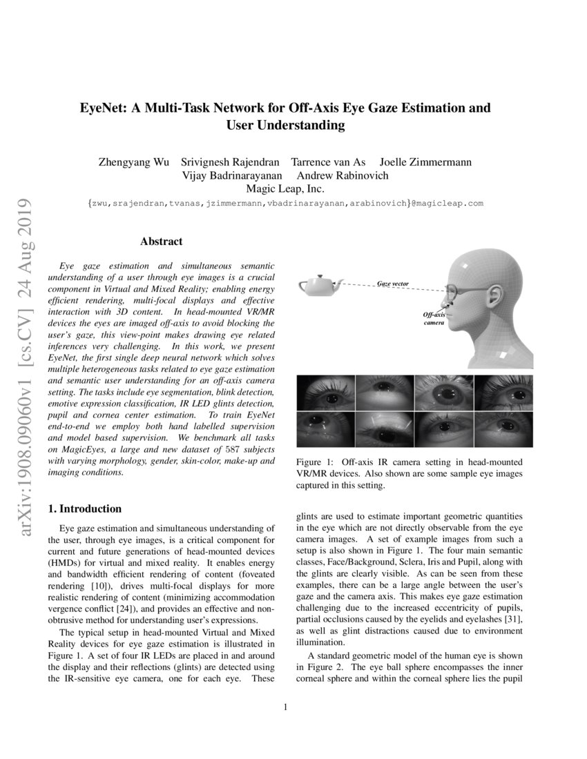 EyeNet: A Multi-Task Network for Off-Axis Eye Gaze Estimation and User ...