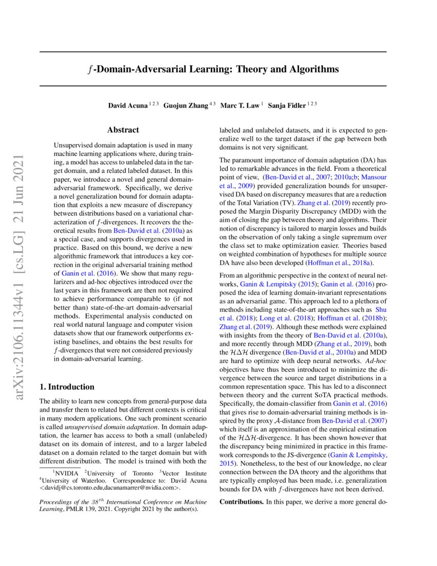 f-Domain-Adversarial Learning: Theory and Algorithms | DeepAI