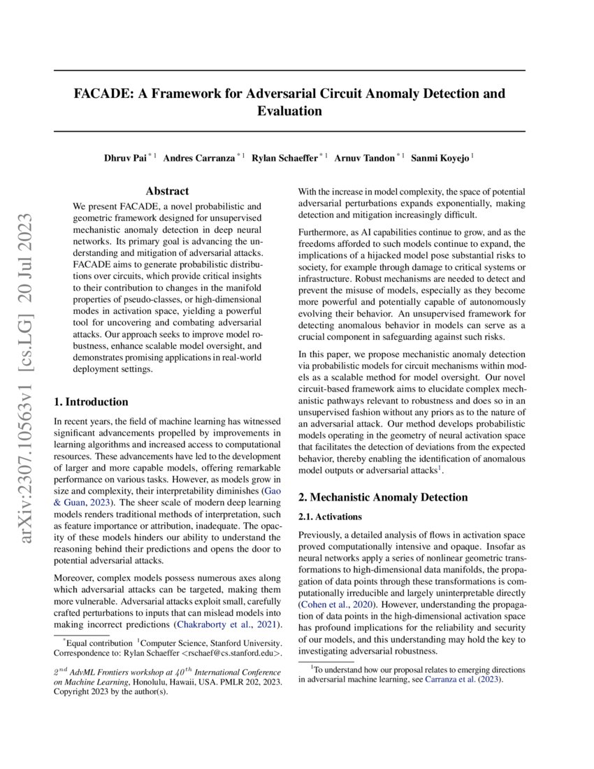 FACADE: A Framework for Adversarial Circuit Anomaly Detection and ...