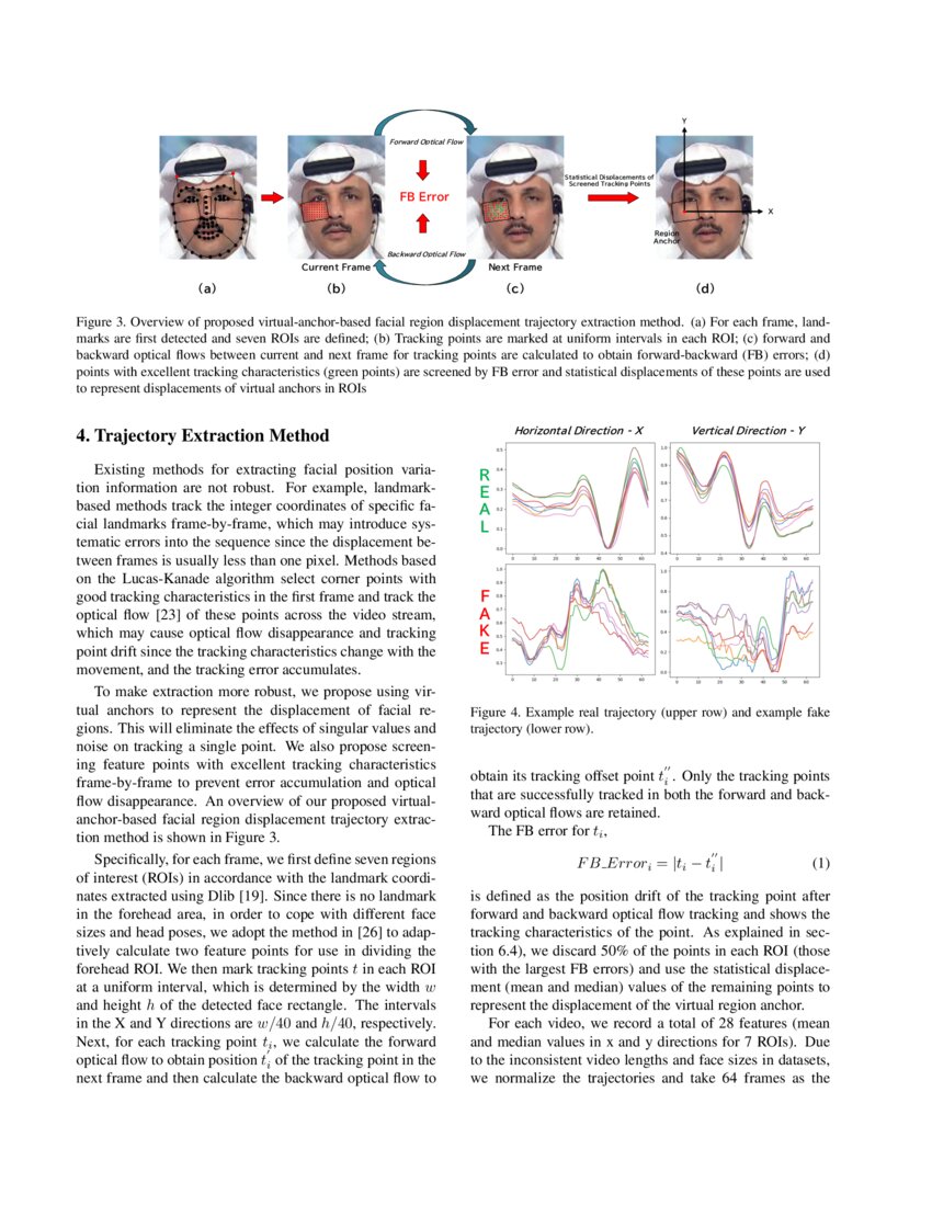 Face Forgery Detection Based On Facial Region Displacement Trajectory