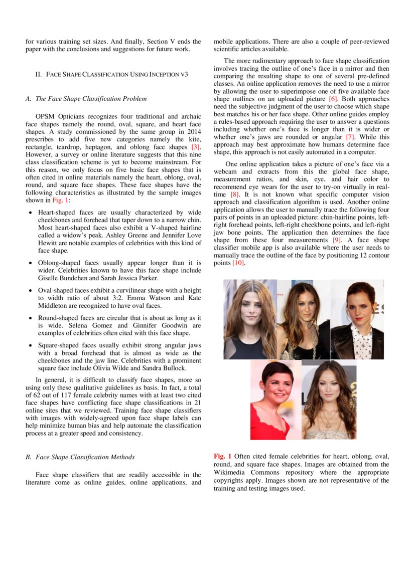 Face shape classification using Inception v3 | DeepAI