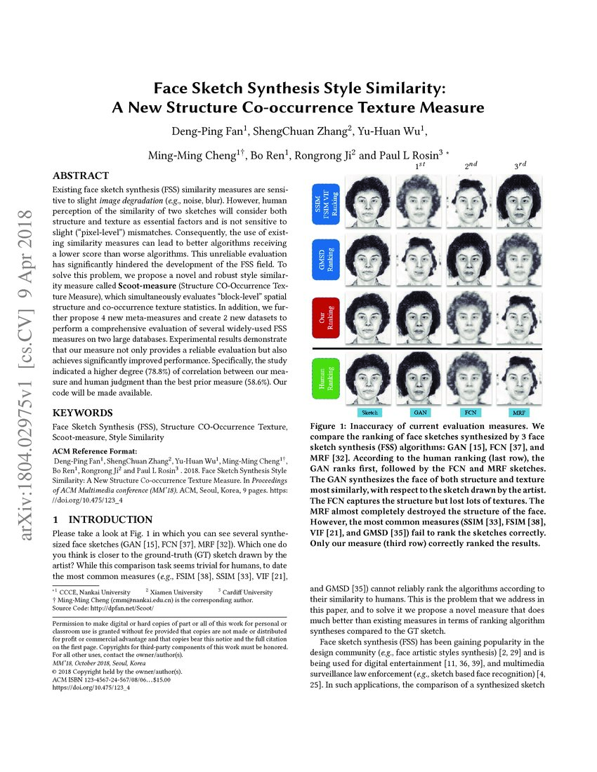 Face Sketch Synthesis Style Similarity:A New Structure Co-occurrence ...