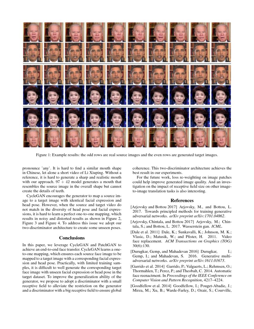 Face Transfer with Generative Adversarial Network | DeepAI