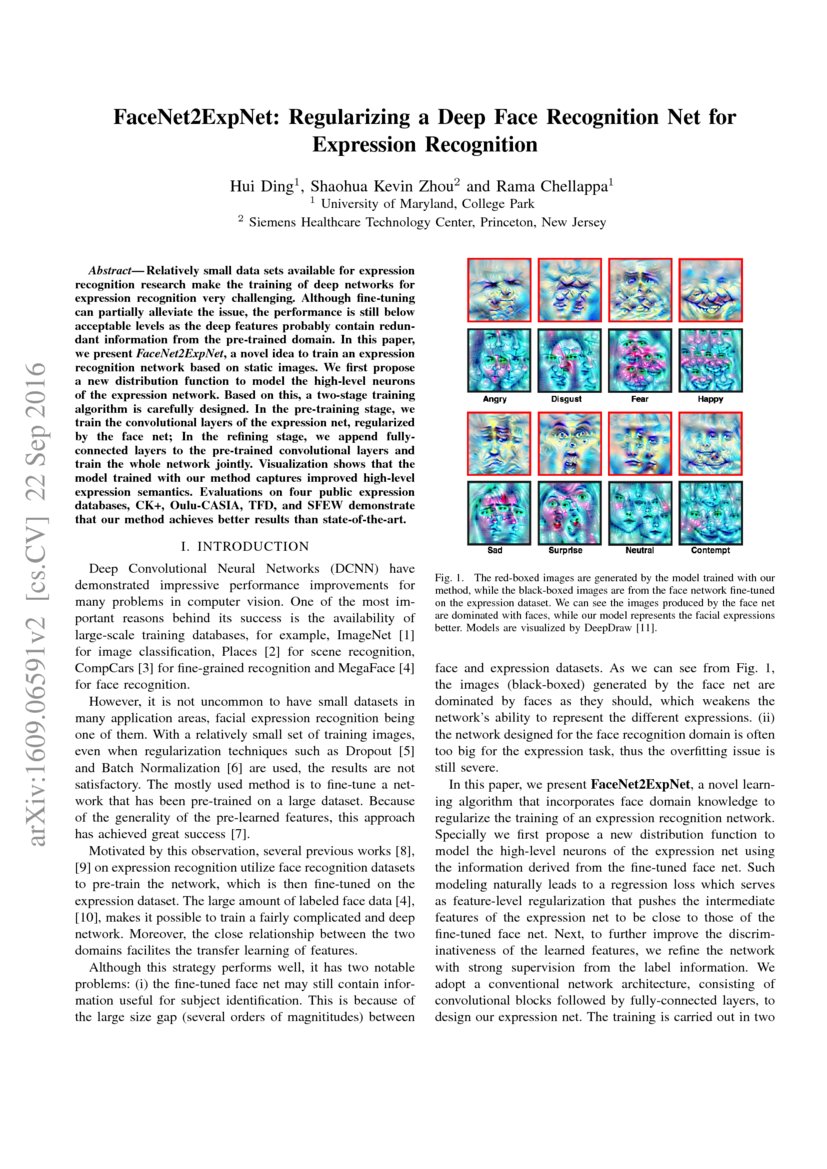 Facenet2expnet Regularizing A Deep Face Recognition Net For Expression Recognition Deepai