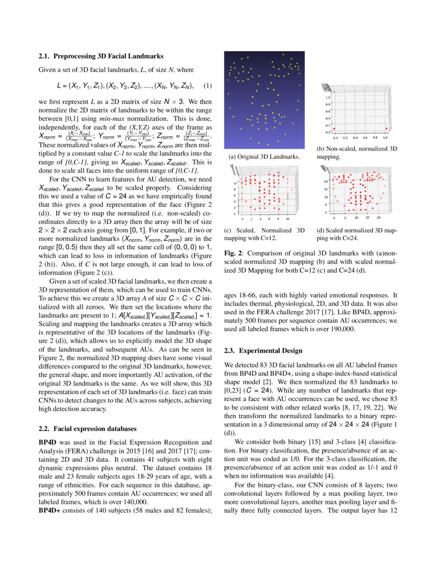 Facial Action Unit Detection using 3D Facial Landmarks | DeepAI