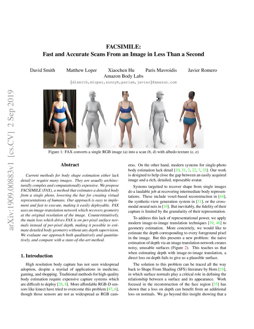 FACSIMILE: Fast and Accurate Scans From an Image in Less Than a Second ...