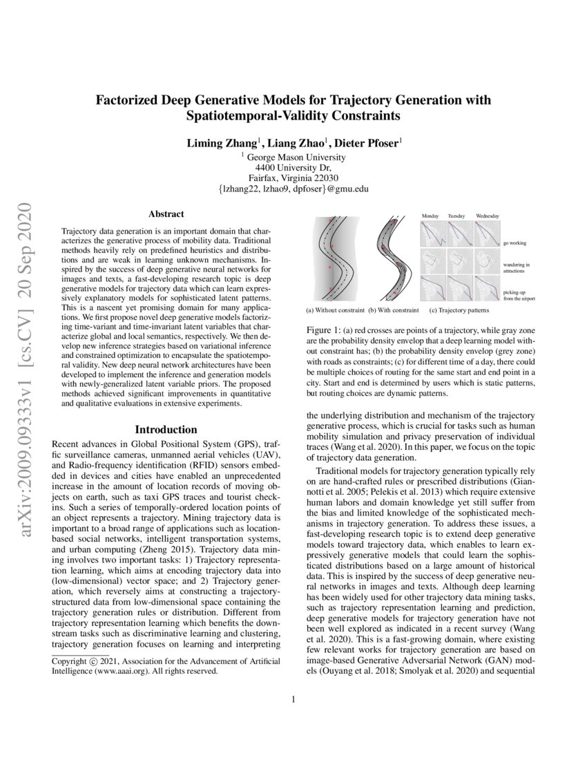 Factorized Deep Generative Models for Trajectory Generation with Spatiotemporal-Validity ...