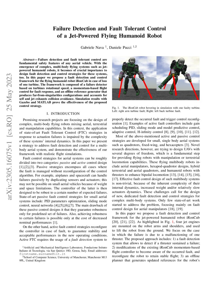 Failure Detection and Fault Tolerant Control of a Jet-Powered Flying ...