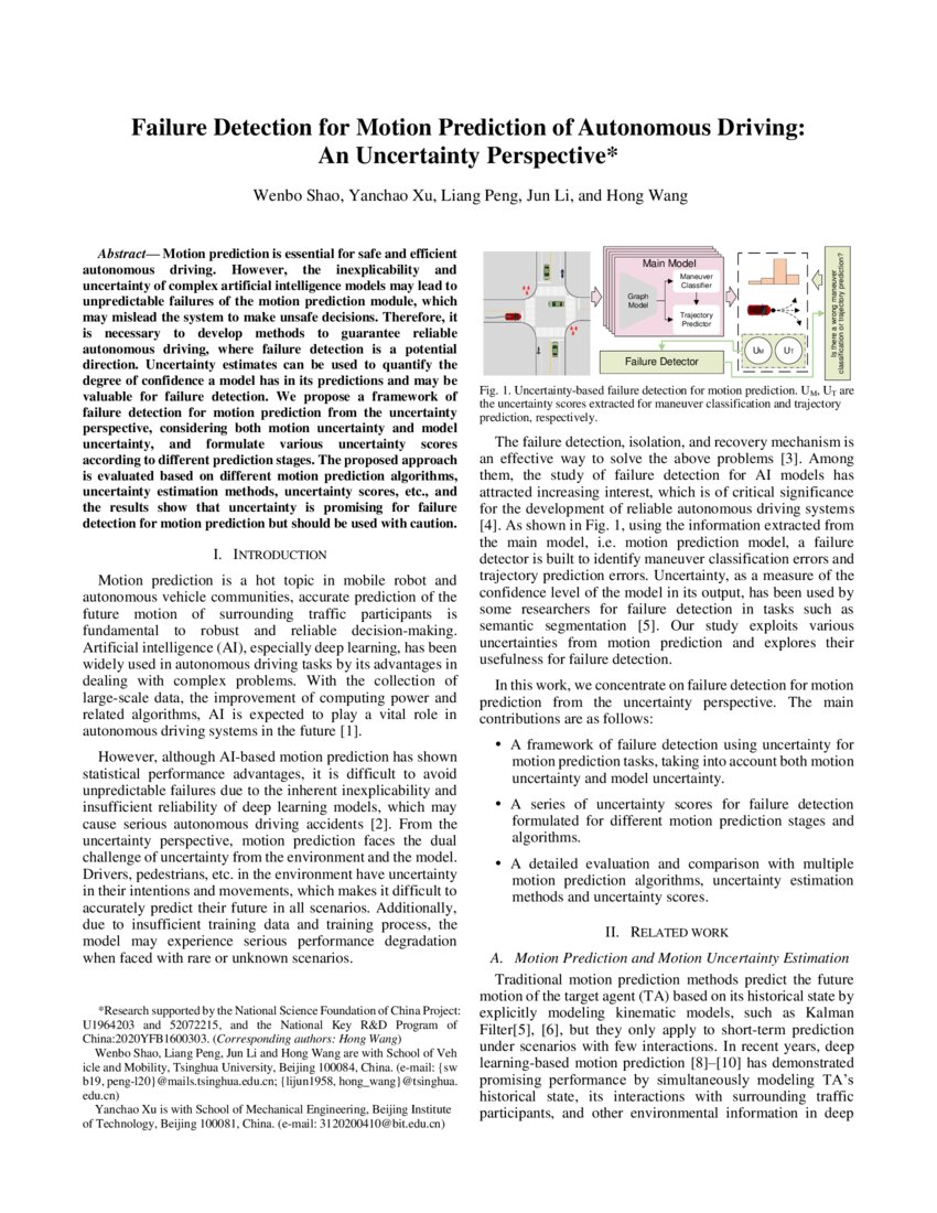 Failure Detection for Motion Prediction of Autonomous Driving: An ...