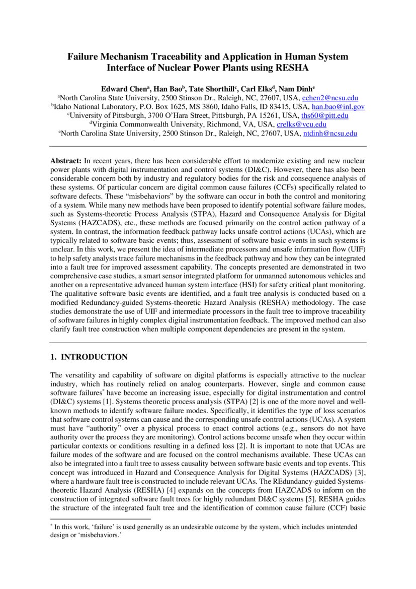 Failure Mechanism Traceability and Application in Human System ...