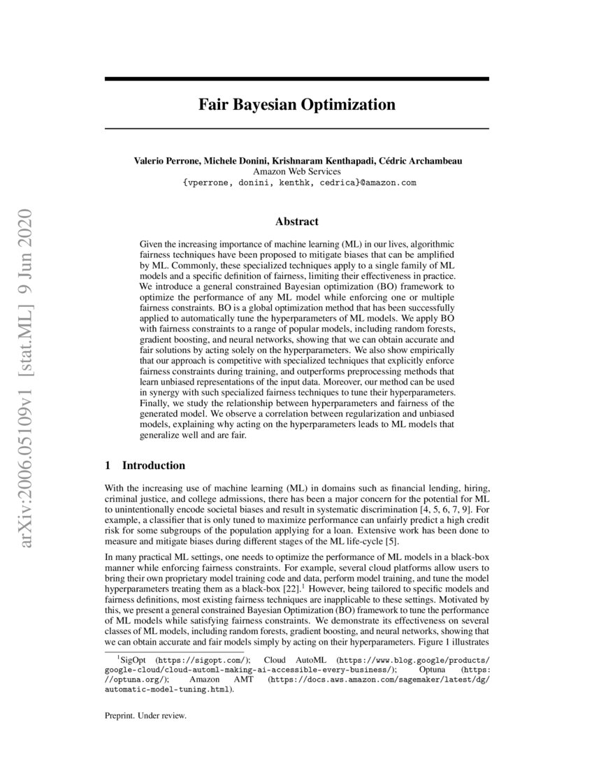 Fair Bayesian Optimization | DeepAI