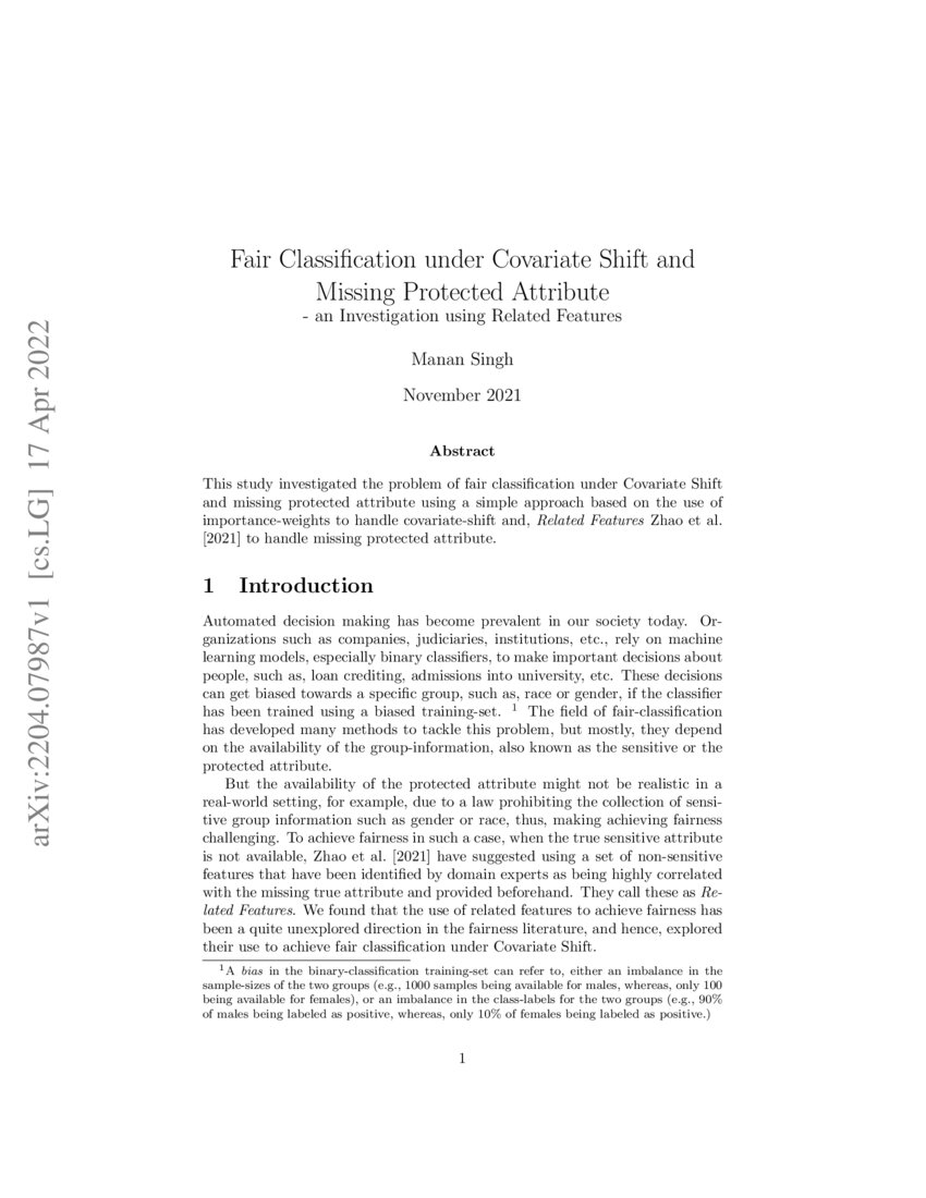 Fair Classification Under Covariate Shift And Missing Protected