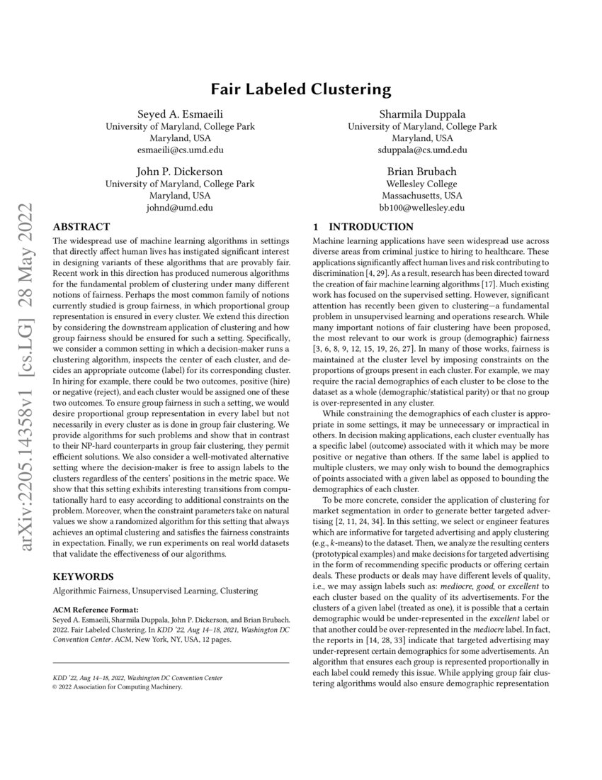 Fair Labeled Clustering Deepai