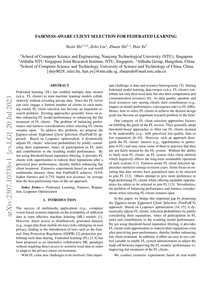 Fairness Aware Client Selection For Federated Learning Deepai