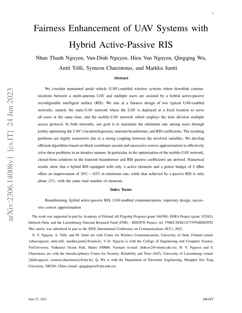 Fairness Enhancement of UAV Systems with Hybrid Active-Passive RIS | DeepAI
