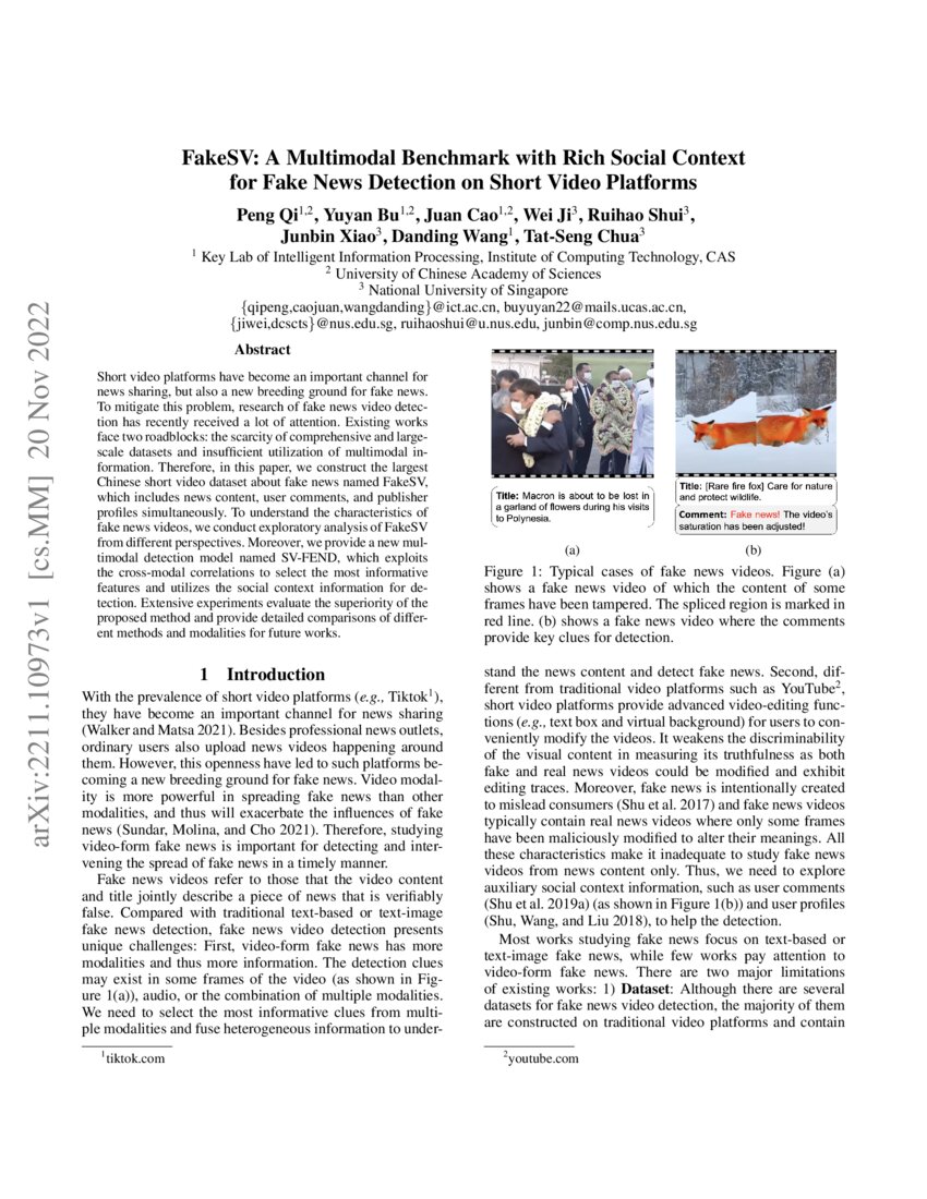Fakesv A Multimodal Benchmark With Rich Social Context For Fake News