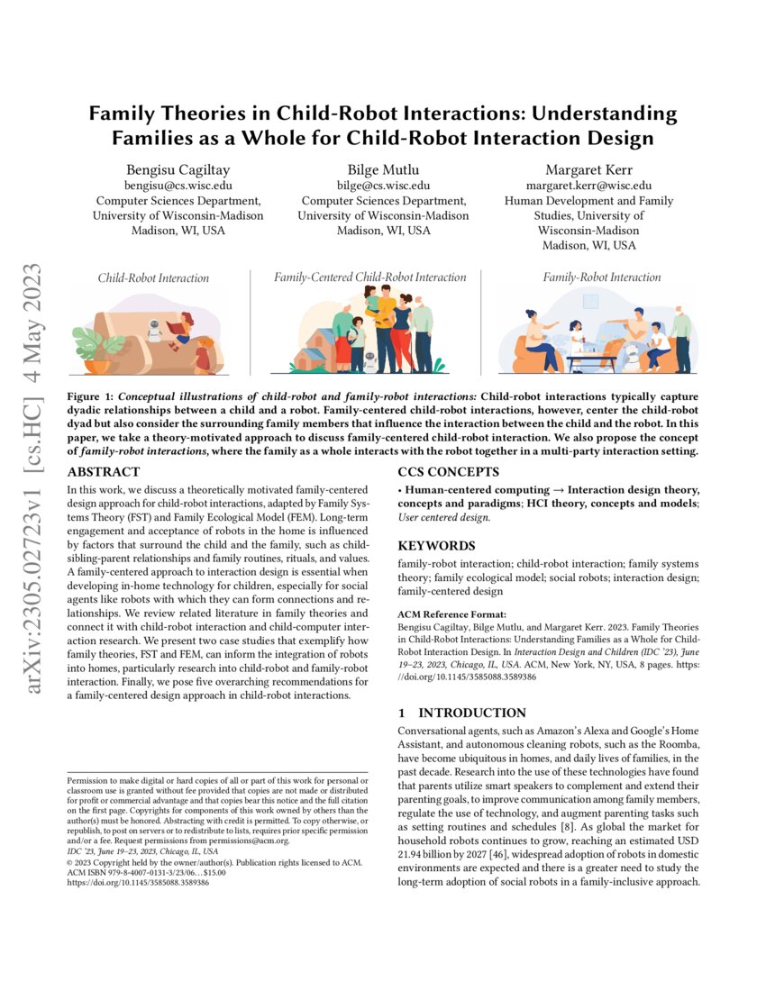 Family Theories in Child-Robot Interactions: Understanding Families as a Whole for Child-Robot ...