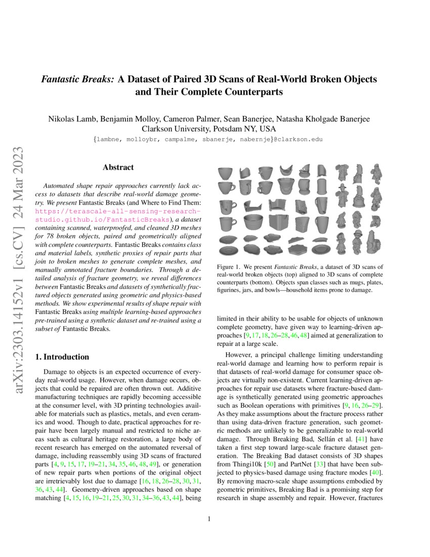 Fantastic Breaks: A Dataset of Paired 3D Scans of Real-World Broken Objects and Their Complete ...