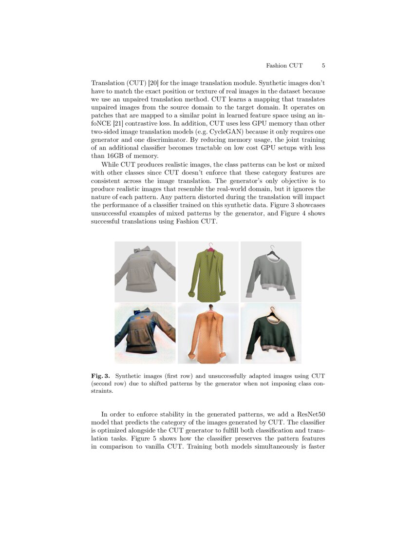 Fashion CUT: Unsupervised domain adaptation for visual pattern ...