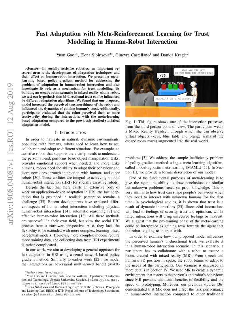 Fast Adaptation With Meta Reinforcement Learning For Trust Modelling In 9353