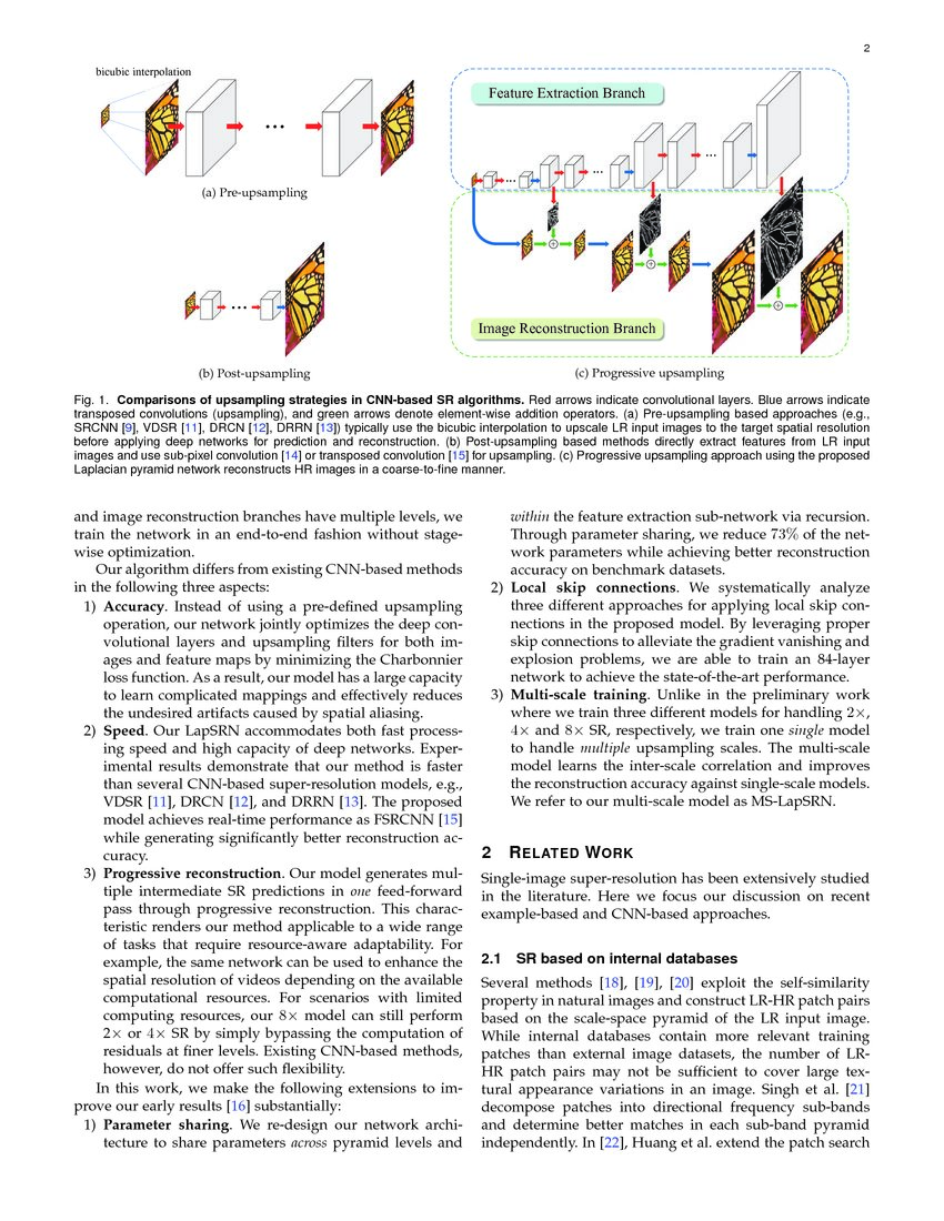 Fast And Accurate Image Super Resolution With Deep Laplacian Pyramid Networks Deepai