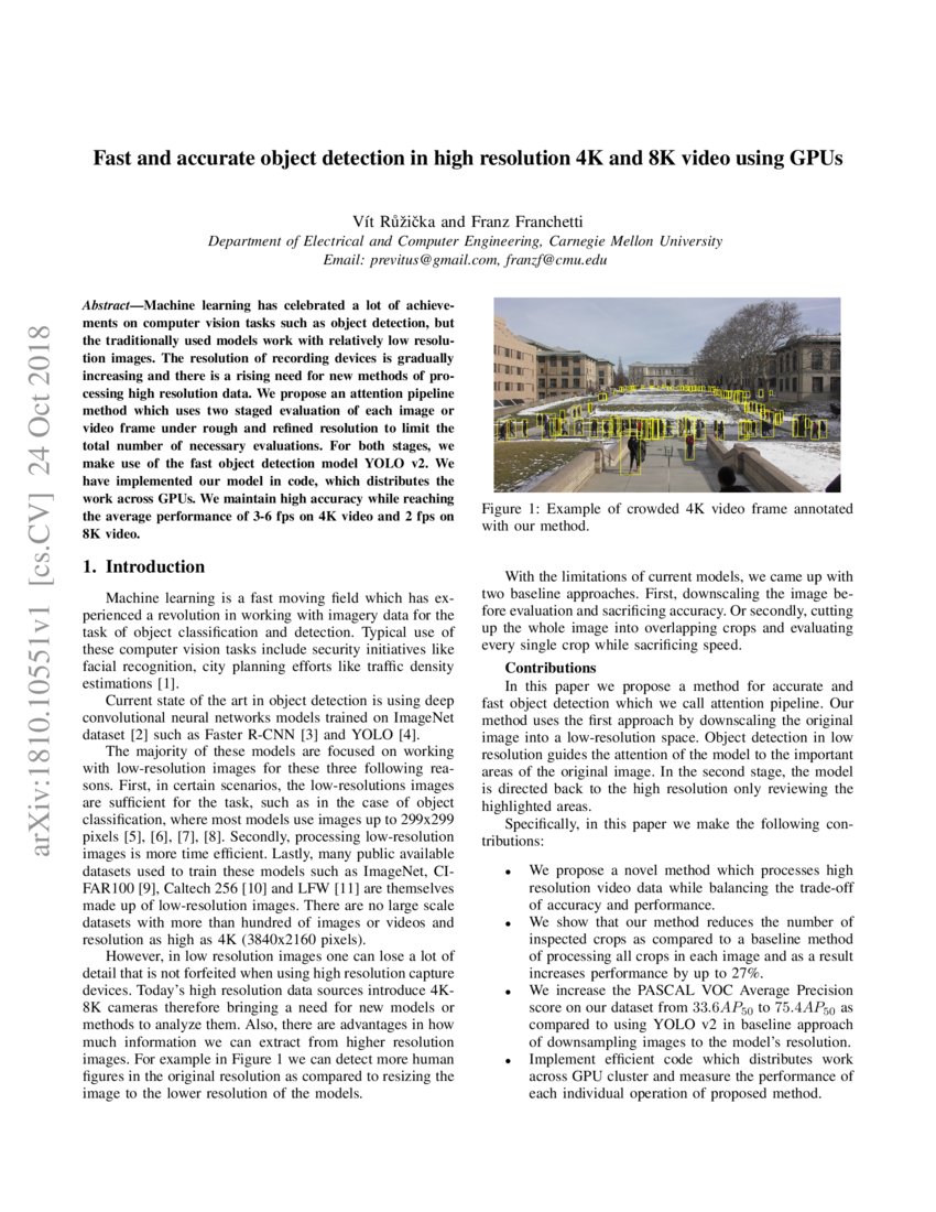 Fast And Accurate Object Detection In High Resolution 4k And 8k Video