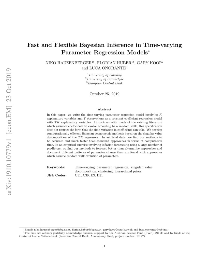 Fast And Flexible Bayesian Inference In Time Varying Parameter