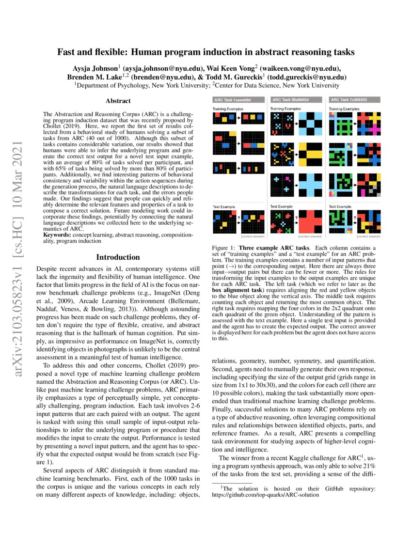 Fast And Flexible Human Program Induction In Abstract Reasoning Tasks