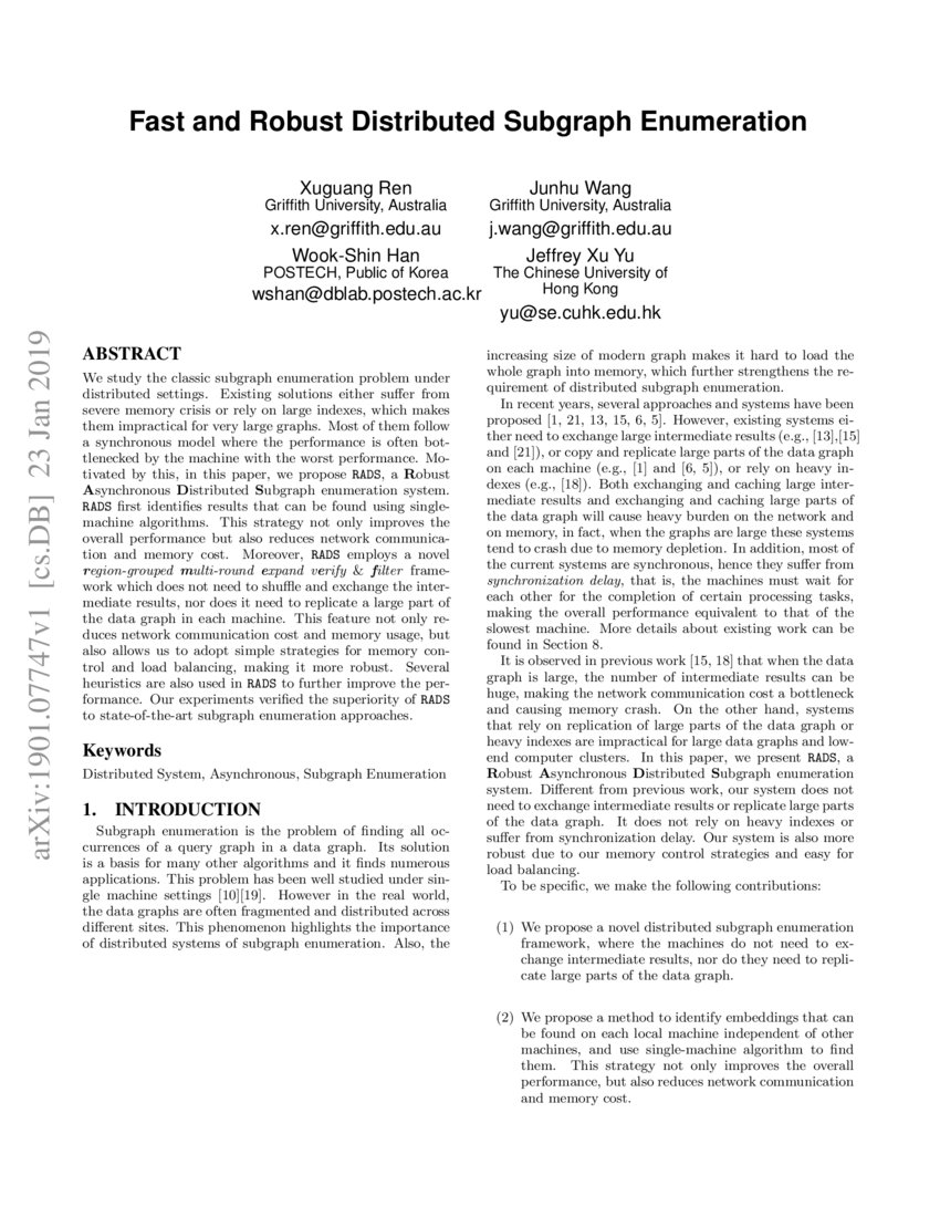 Fast And Robust Distributed Subgraph Enumeration Deepai