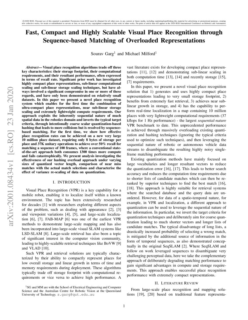 Fast Compact And Highly Scalable Visual Place Recognition Through Sequence Based Matching Of 8652